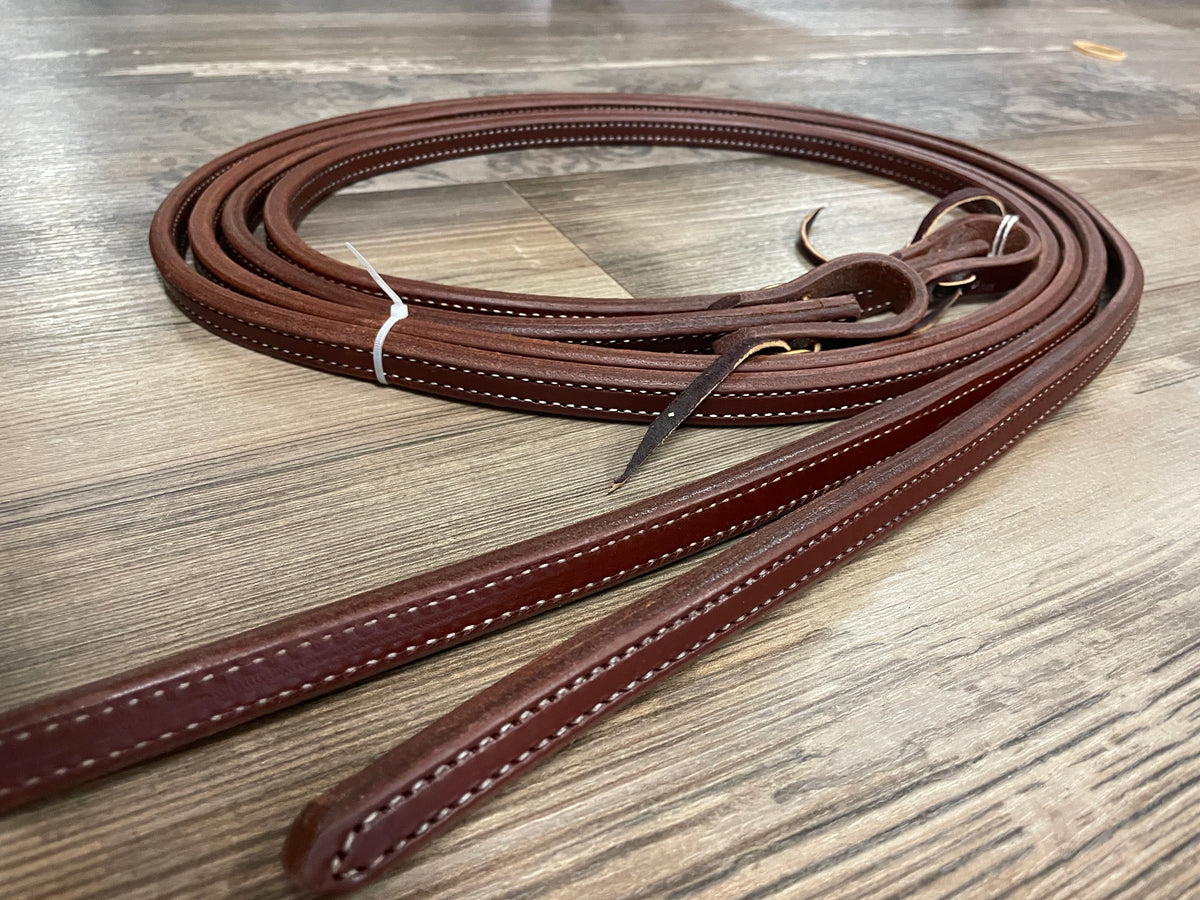 REINS - RN-PT12 Weighted Double Stitched Leather Reins - 5/8' *8 ...
