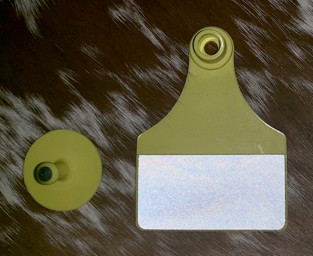 Medium Yellow Reflective Cattle Ear Tags with Buttons – Hitching Rail