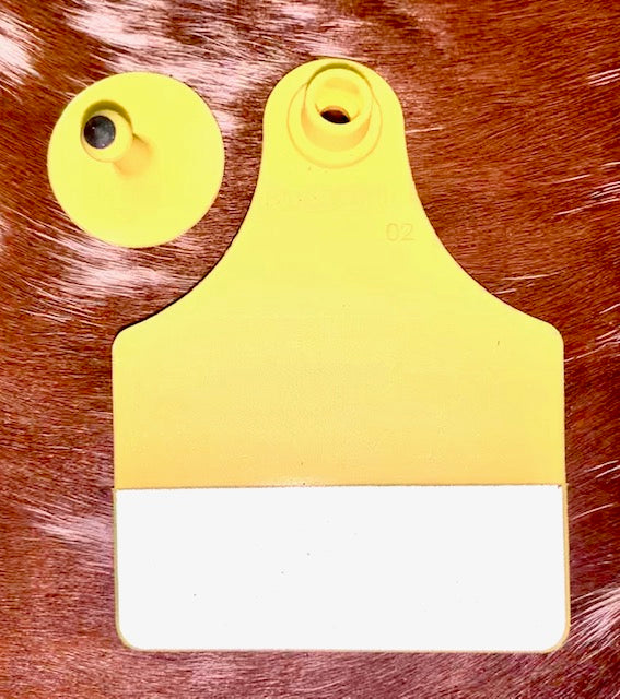 Large Yellow Reflective Ear Tags WITH Buttons – Hitching Rail